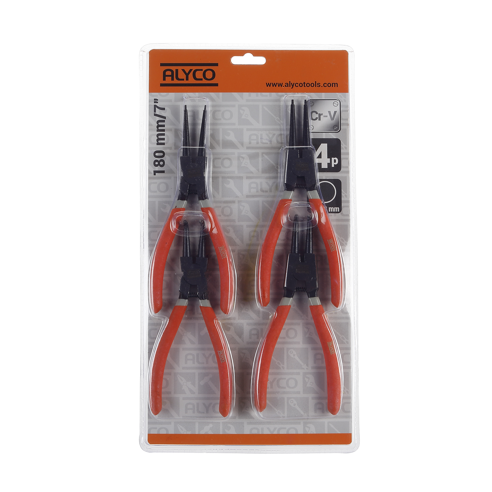 Jogo de 4 alicates para anilhas 180 mm em blister ALYCO ORANGE ...