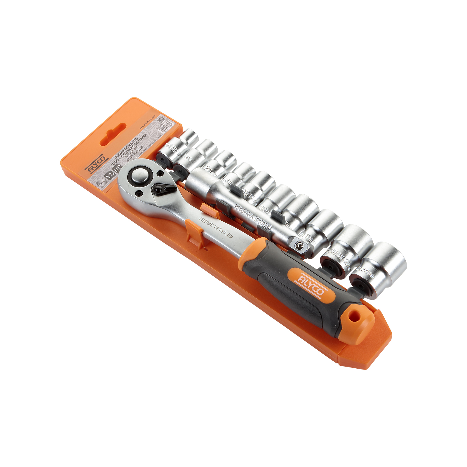1 2 Socket And Ratchet Set With 12 Pieces ALYCO ORANGE Products Alyco Tools