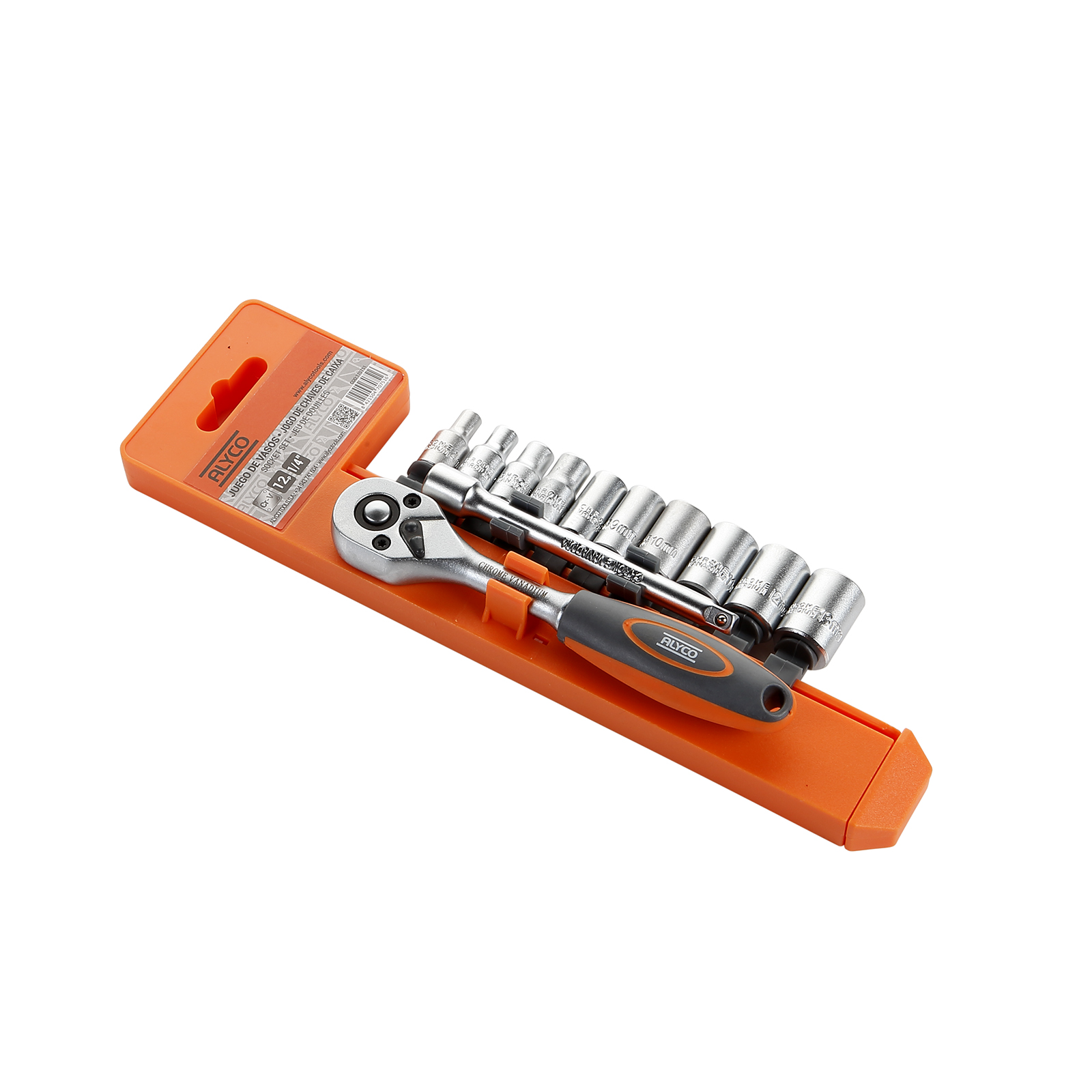 Conjunto de chaves de caixa de soquete e catraca de 1/4" com 12 peças ...