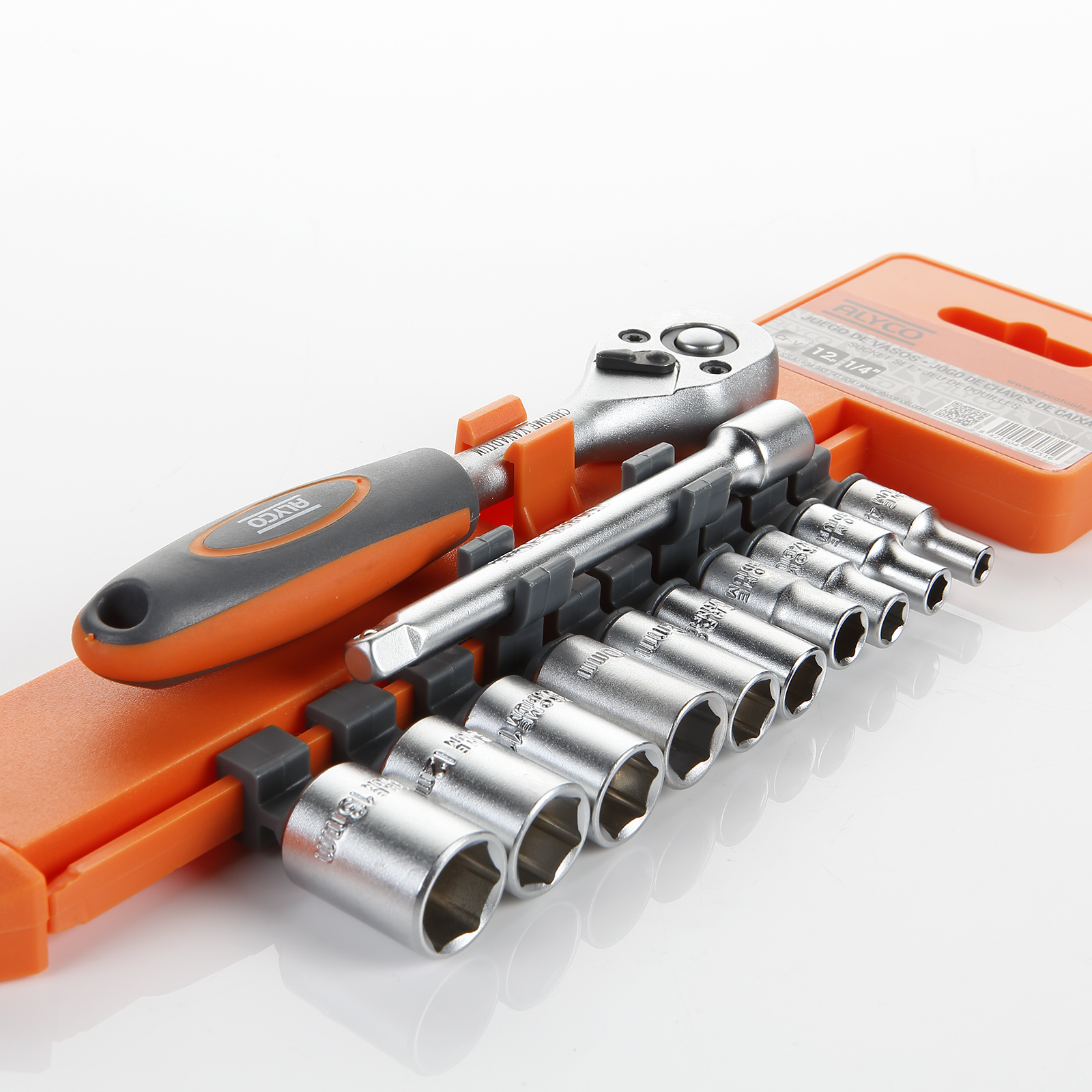 Juego De Llaves De Vaso Y Carraca De 1/4" 12 Piezas ALYCO ORANGE | Productos | Alyco Tools