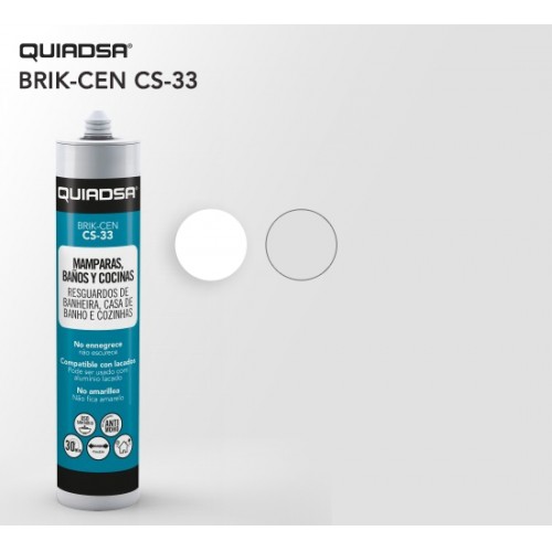 BRIK-CEN CS-33 QUIADSA Sellador neutro mamparas,baños y cocinas - QUIADSA