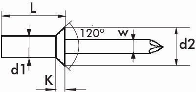 REMACHE ESTANCO BRALO ALUMINIO / ACERO CABEZA AVELLANADA